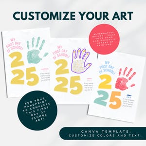 Editable Back to School Handprint Art, My First Day of Preschool ...