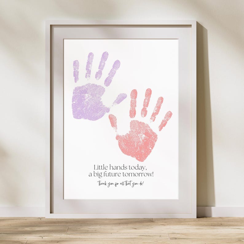 Teacher Gift From Class, Fingerprint Printable, Teacher Appreciation ...