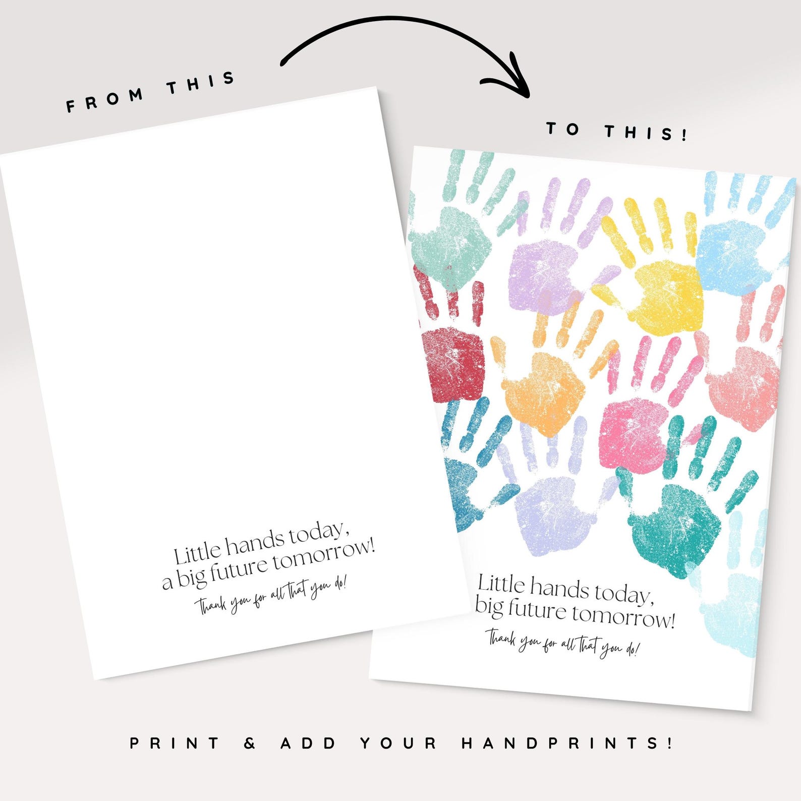 Teacher Gift From Class, Fingerprint Printable, Teacher Appreciation ...