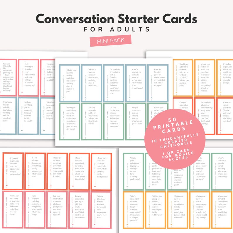 Icebreaker Conversation Starters, Team Building Conversation Cards, Ice ...