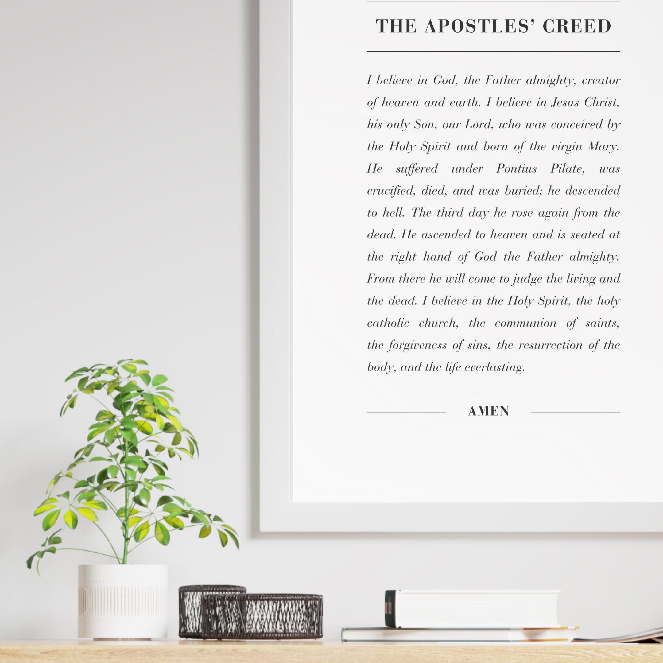 Apostles Creed Wall Art Digital Print, Modern Christian Art Downloads ...
