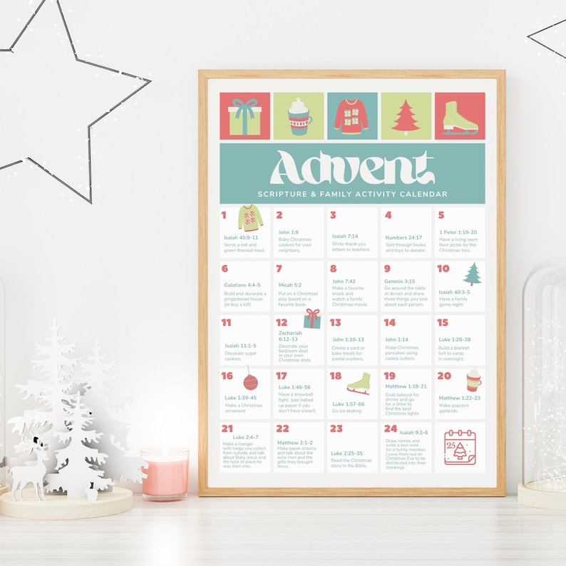 Scripture Advent Calendar Family Printable, Christian Advent Calendar ...