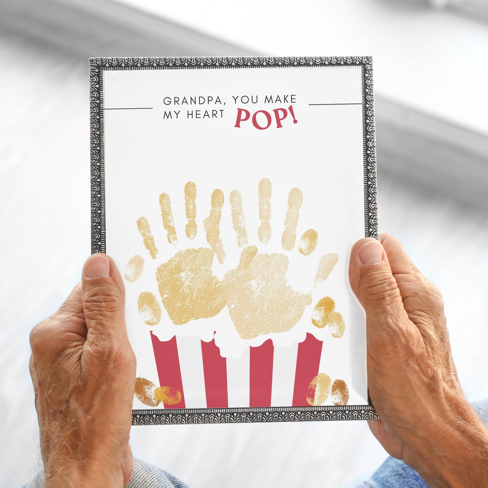 Handprint Fathers Day Craft for Kids, Grandpa Handprint Art, Handprint ...