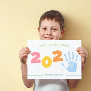 First Day of School Handprint Printable, First Day of Pre-k Handprint ...