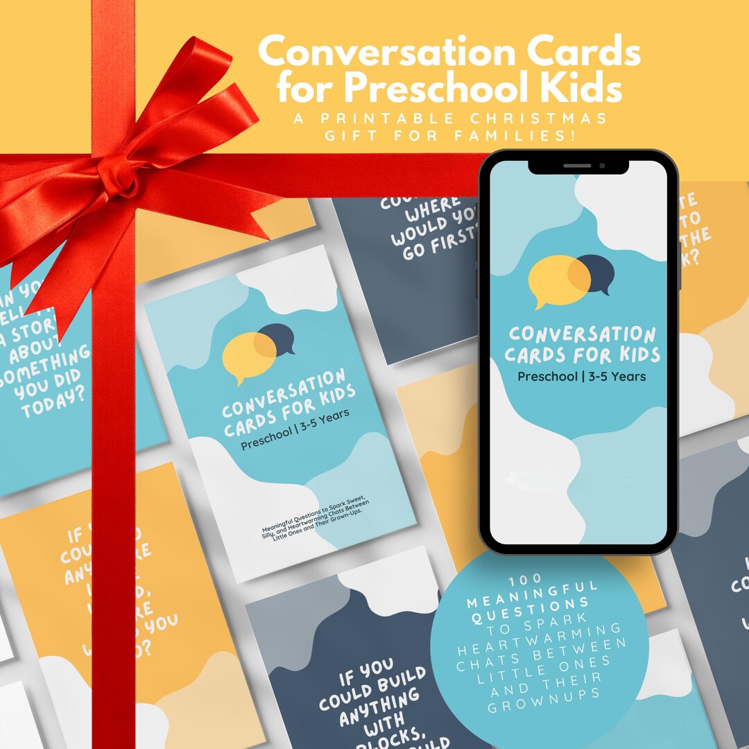 100 Conversation Starter Cards Family Printable, Conversation Cards for ...
