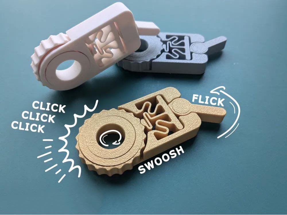 3D Printed Fidget Toy | Click Flick Swoosh Sensory Stress Relief Tool ...