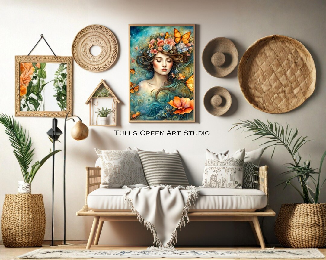 Butterfly Dreams | Ethereal Woman With Flowers & Monarchs | Whimsical ...