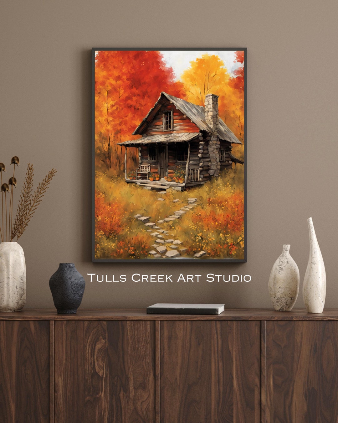 Rustic Fall Cabin Art Print, Blue Ridge Mountains Wall Art, Autumn ...