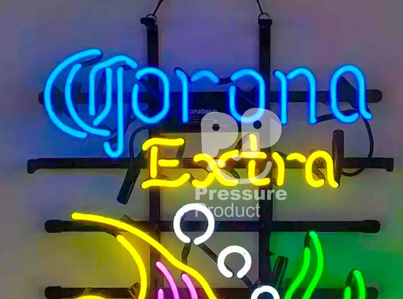 Tropical Fish Sign Corona Extra Real Glass Neon Sign Light Custom Neon ...