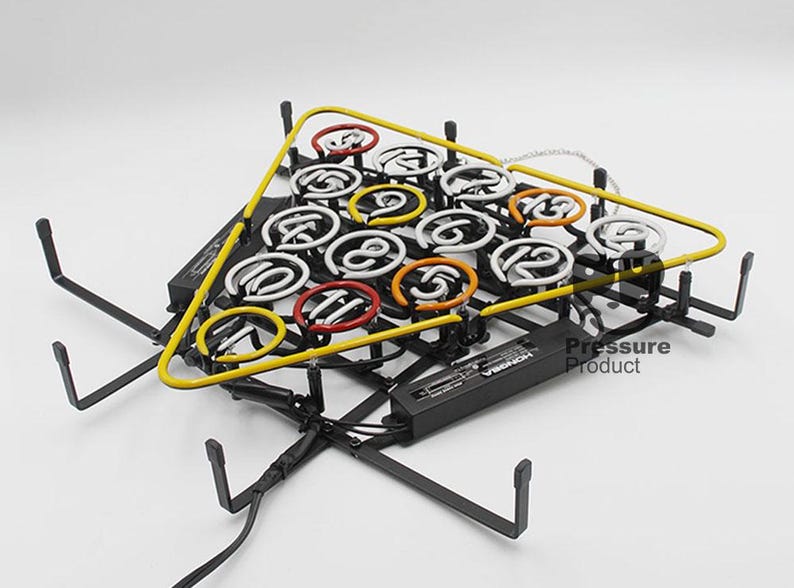 15 Ball Rack Billiards Snooker Real Glass Neon Sign Light Wall Hanging ...