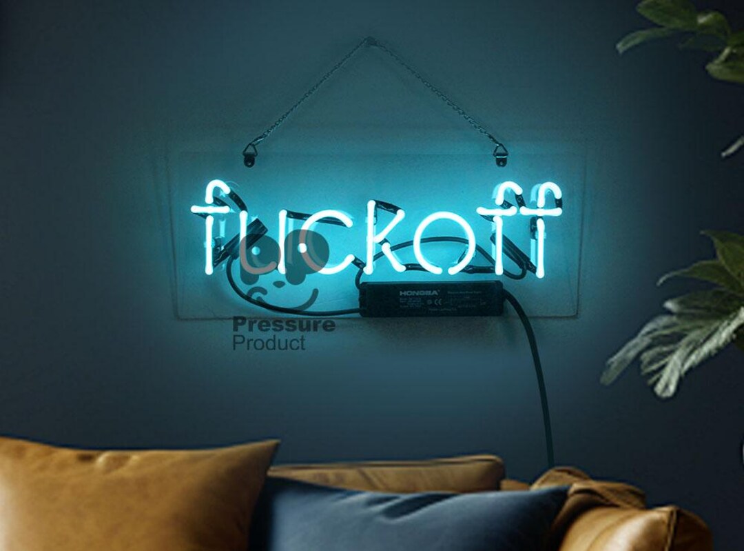 Fvck off Real Glass Neon Sign Light Letter Sign for Man Cave Bar Wall ...