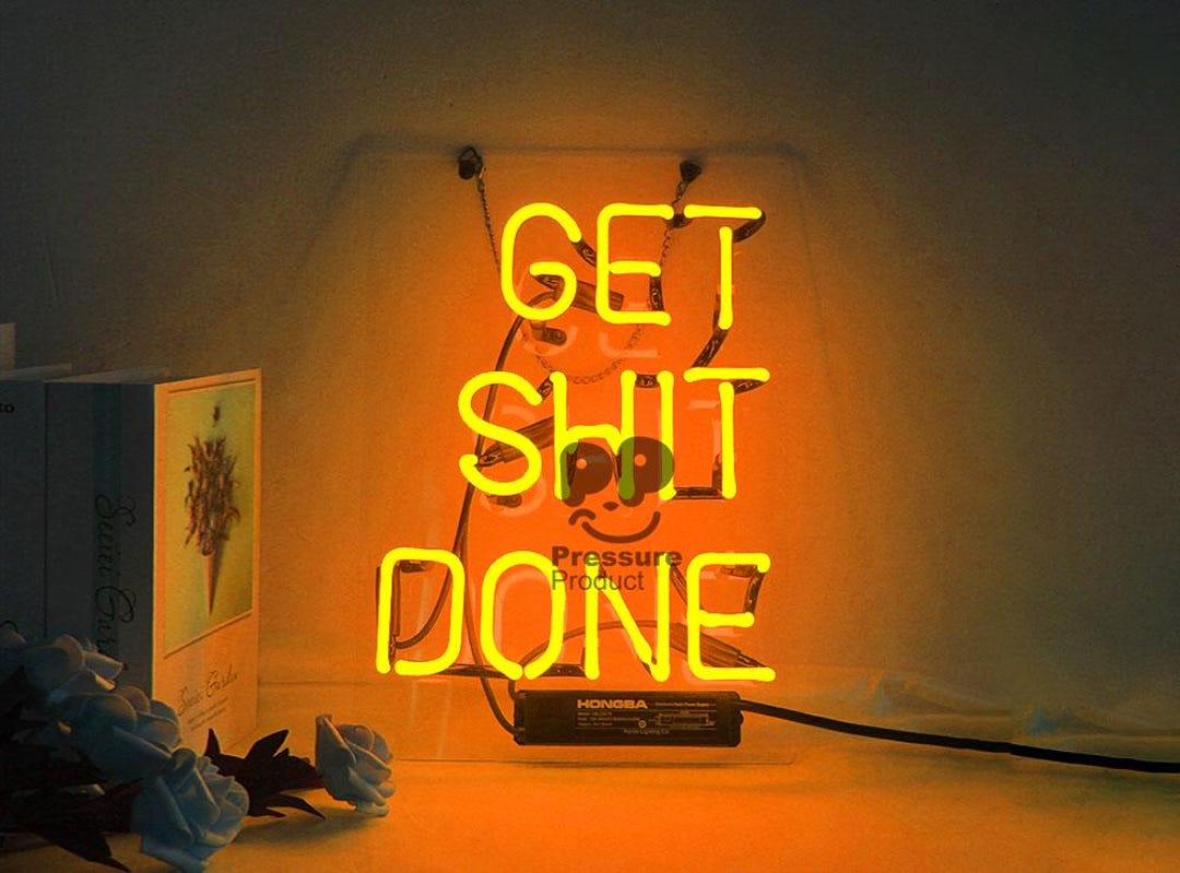 Get Shxt Done Letter Sign Acrylic Real Glass Neon Light Sign Lamp for ...