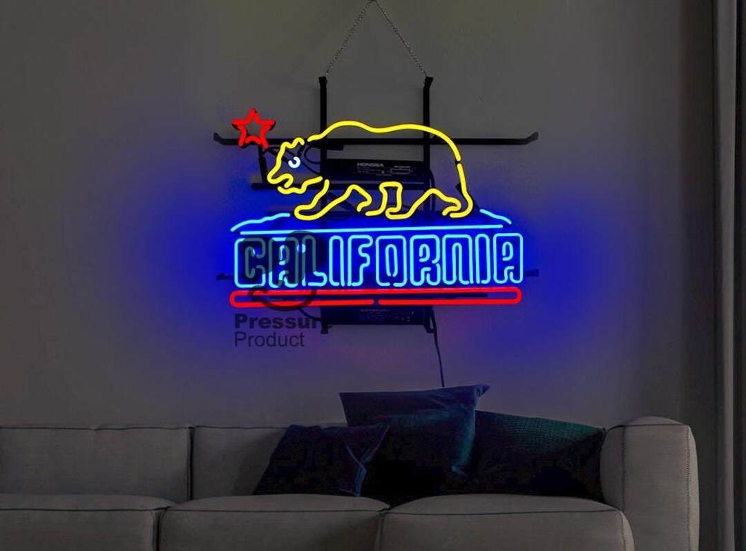 New Custom Bear Neon Signs California Neon Sign Bear Real Glass Neon ...