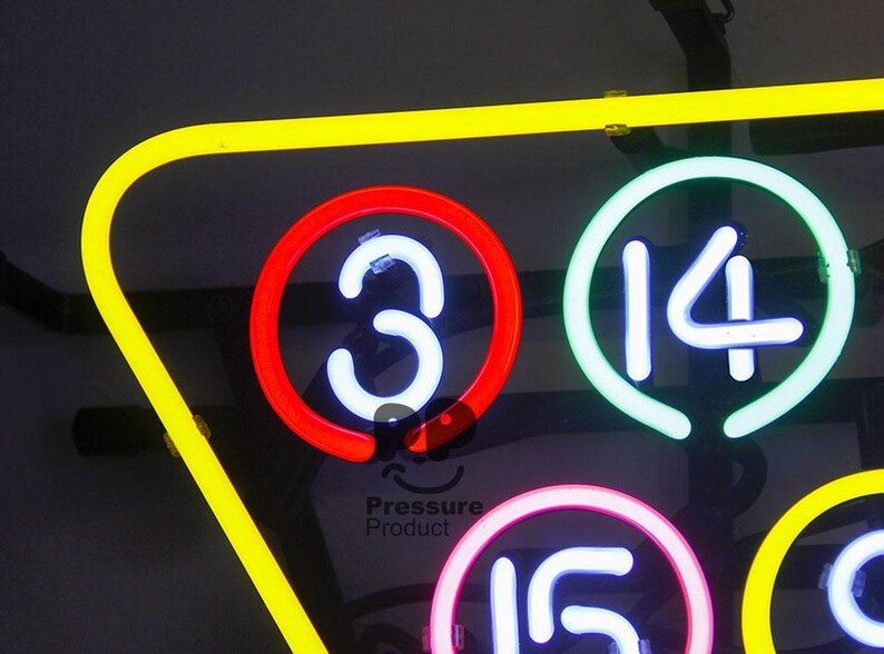 15 Ball Rack Billiards Snooker Real Glass Neon Sign Light Wall Hanging ...