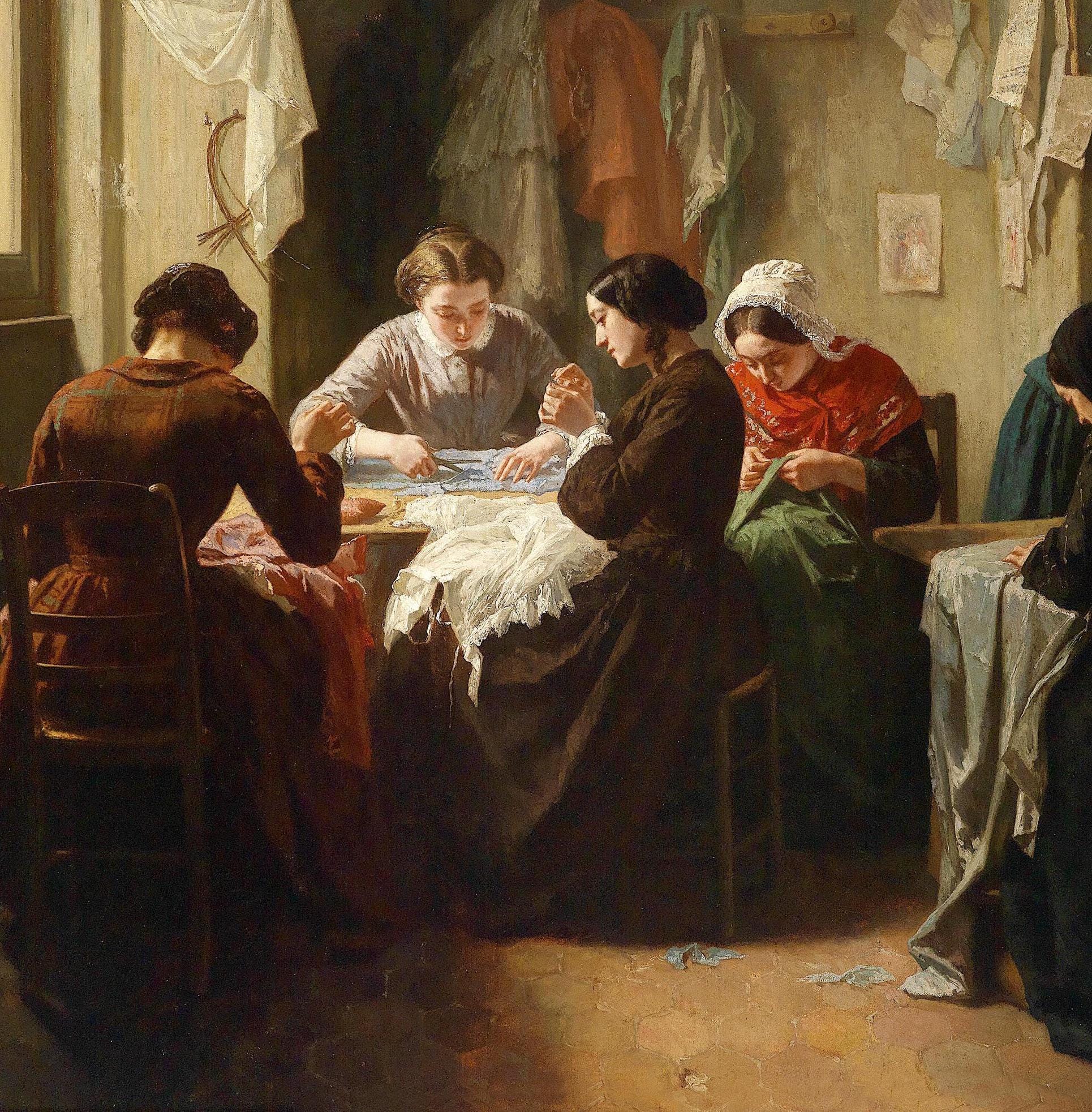 Couturieres Bretonnes Ou Atelier De Couture (1854) by Jean-baptiste ...