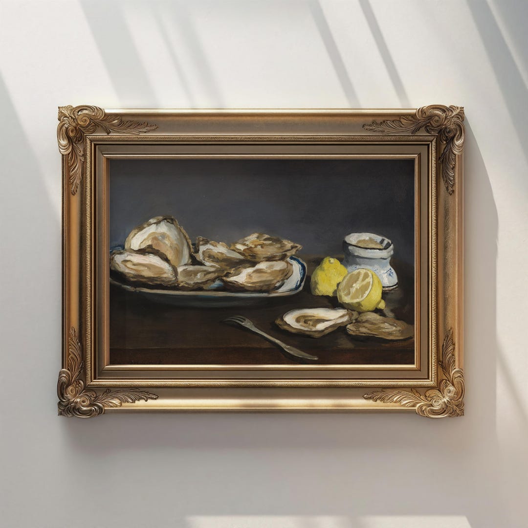 Oysters (1862) by Edouard Manet| Still Life Painting | Seafood, Vintage ...