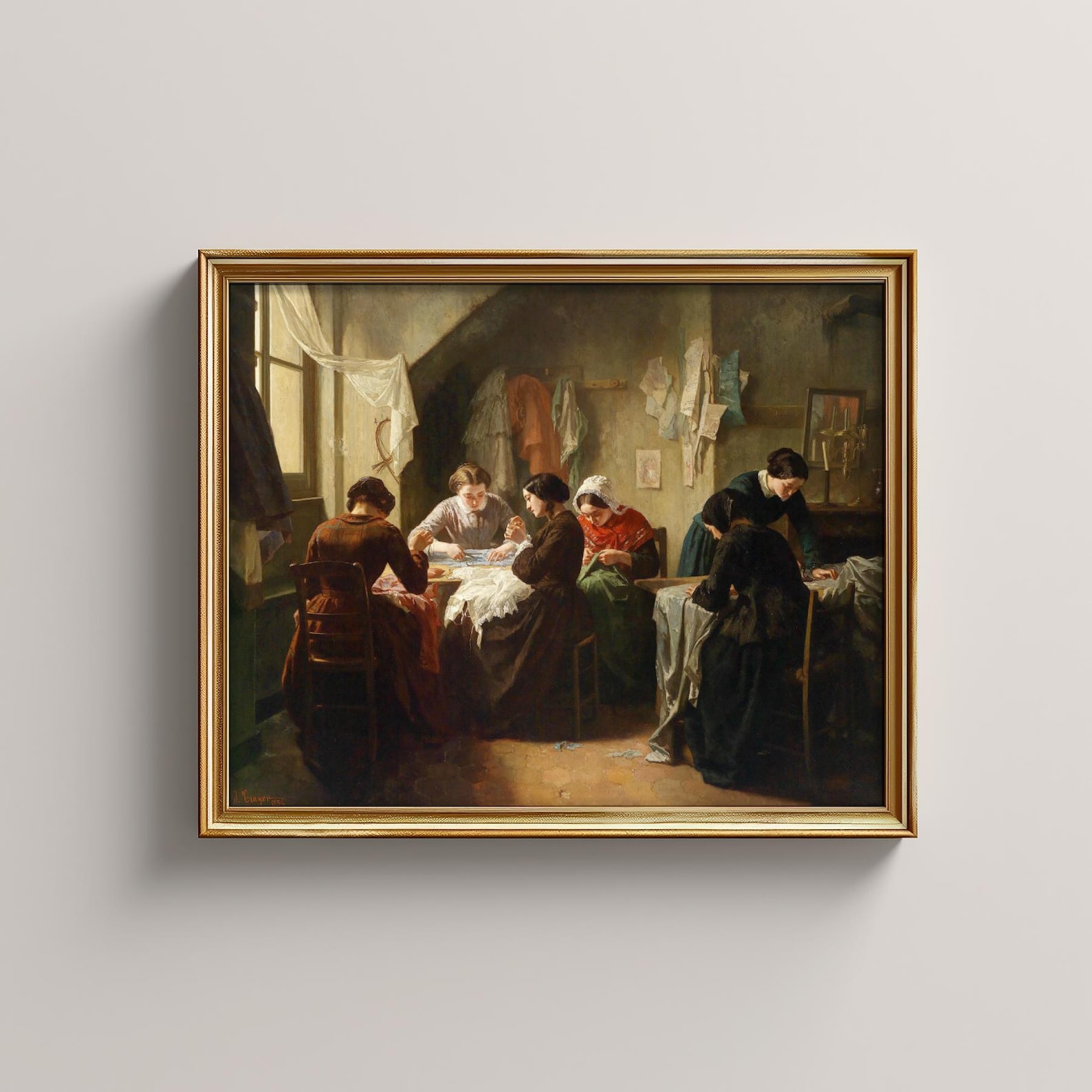 Couturieres Bretonnes Ou Atelier De Couture (1854) by Jean-baptiste ...