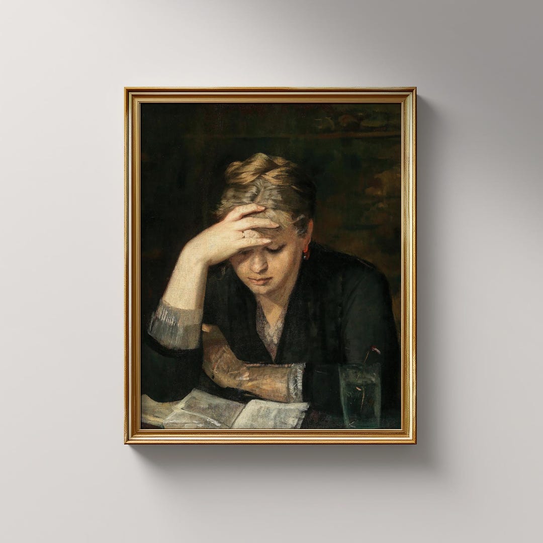 Marie Bashkirtseff Art Print: the Reader, Vintage Oil Painting (digital ...