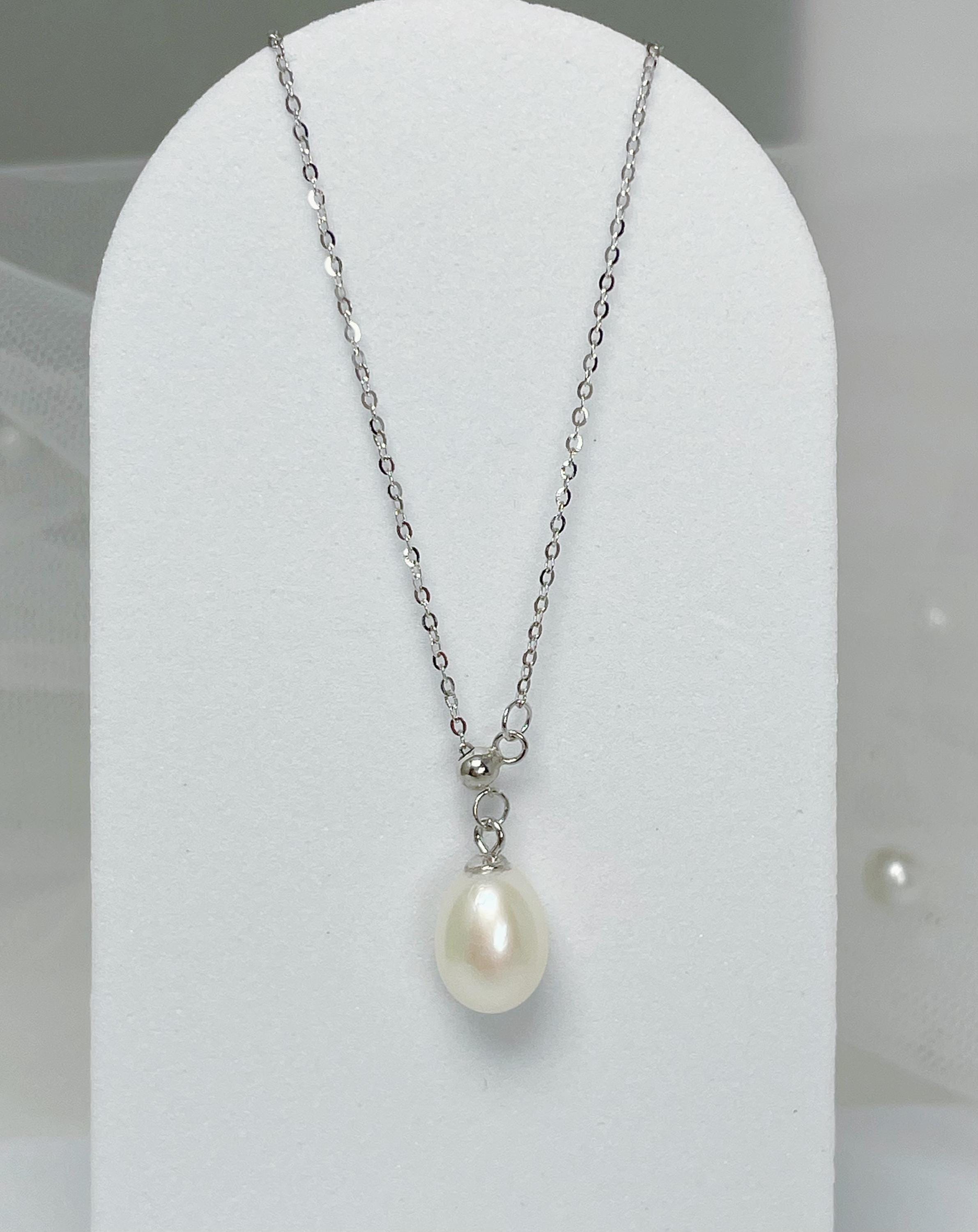 Single Pearl Necklace, Minimalist Freshwater Pearl Necklace, 18K Gold ...