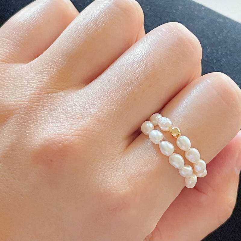 Womens Genuine Pearl Ring - Etsy