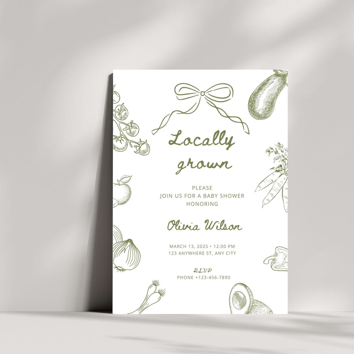 Locally Grown Baby Shower Invitation Bundle - Farmers Market Theme ...
