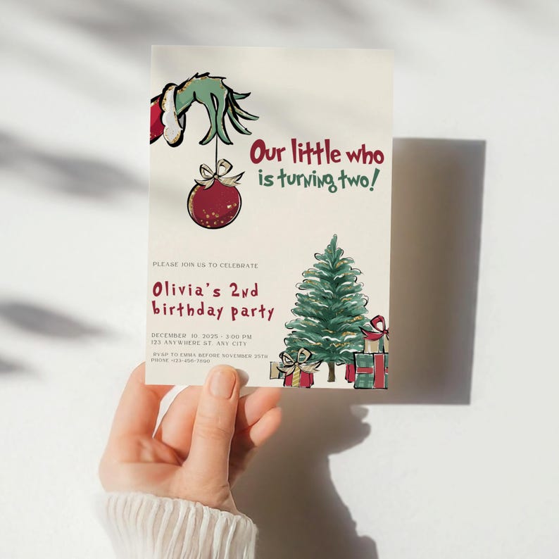 A Little Who is Turning Two Birthday Party Invitation, Birthday Party ...