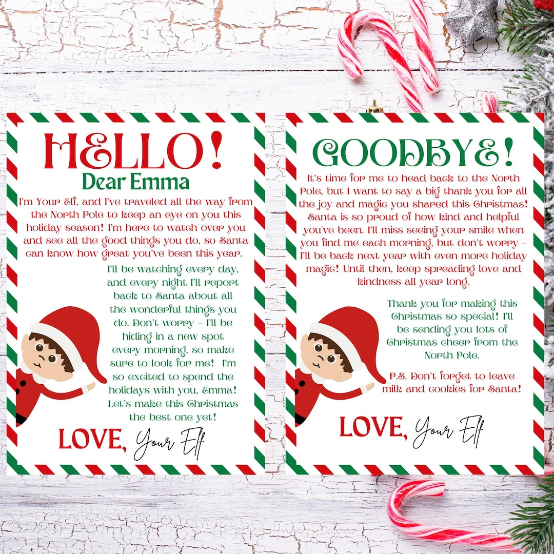 Elf Arrival Letter, Christmas Elf Welcome Letter, Elf Goodbye Letter ...