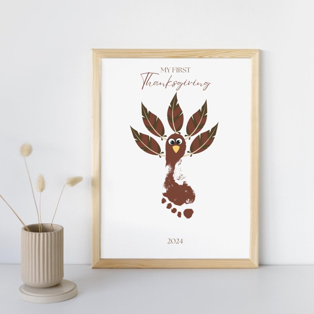 My First Thanksgiving Footprint DIY Craft, DIY Thanksgiving Card,my ...