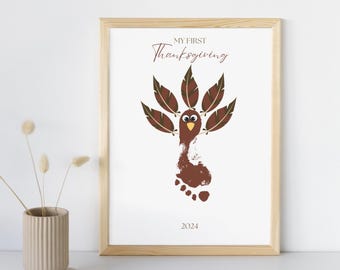 My First Thanksgiving Footprint DIY Craft, DIY Thanksgiving Card,my ...