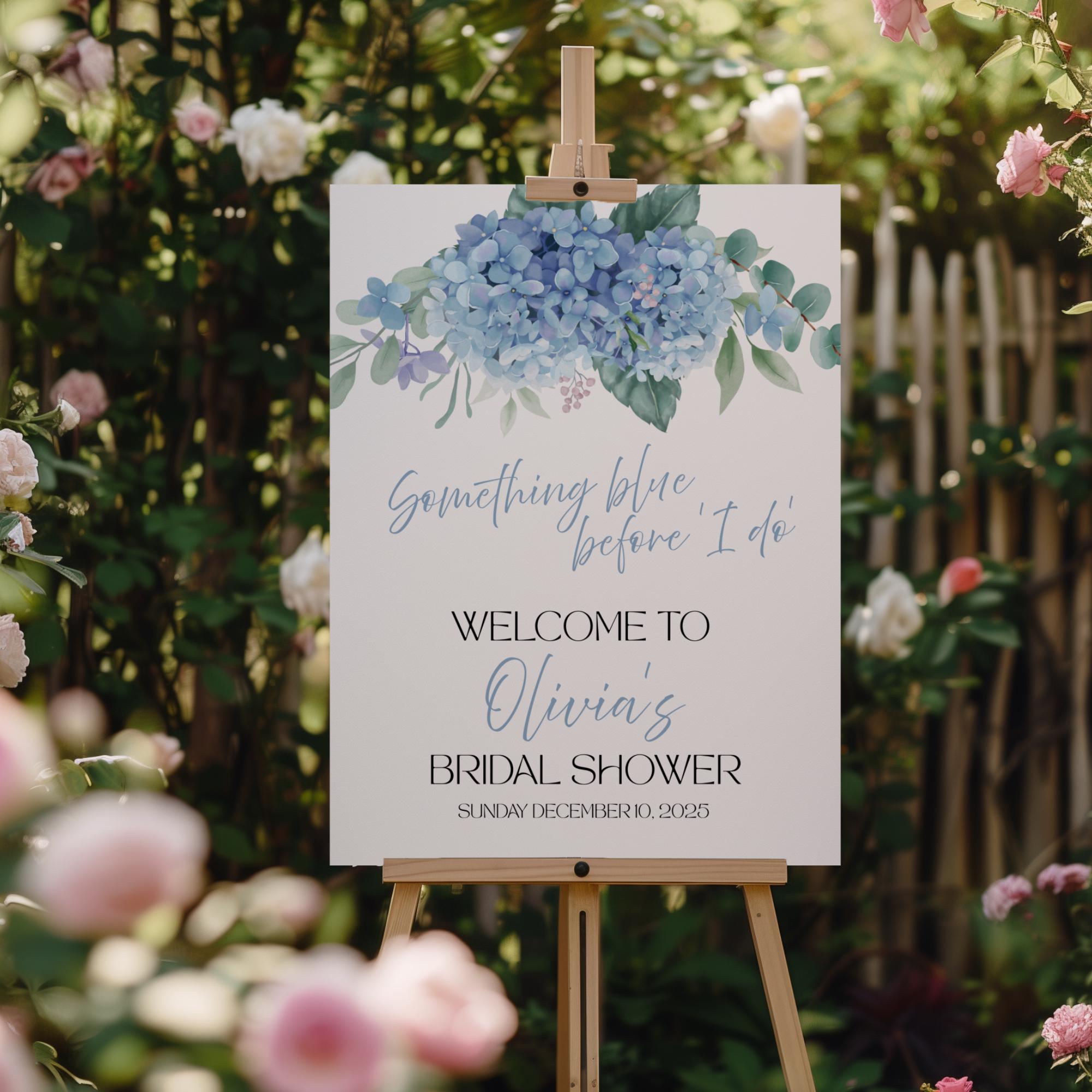 Something Blue I Do Bridal Shower Welcome Sign, Blue Bridal Shower ...