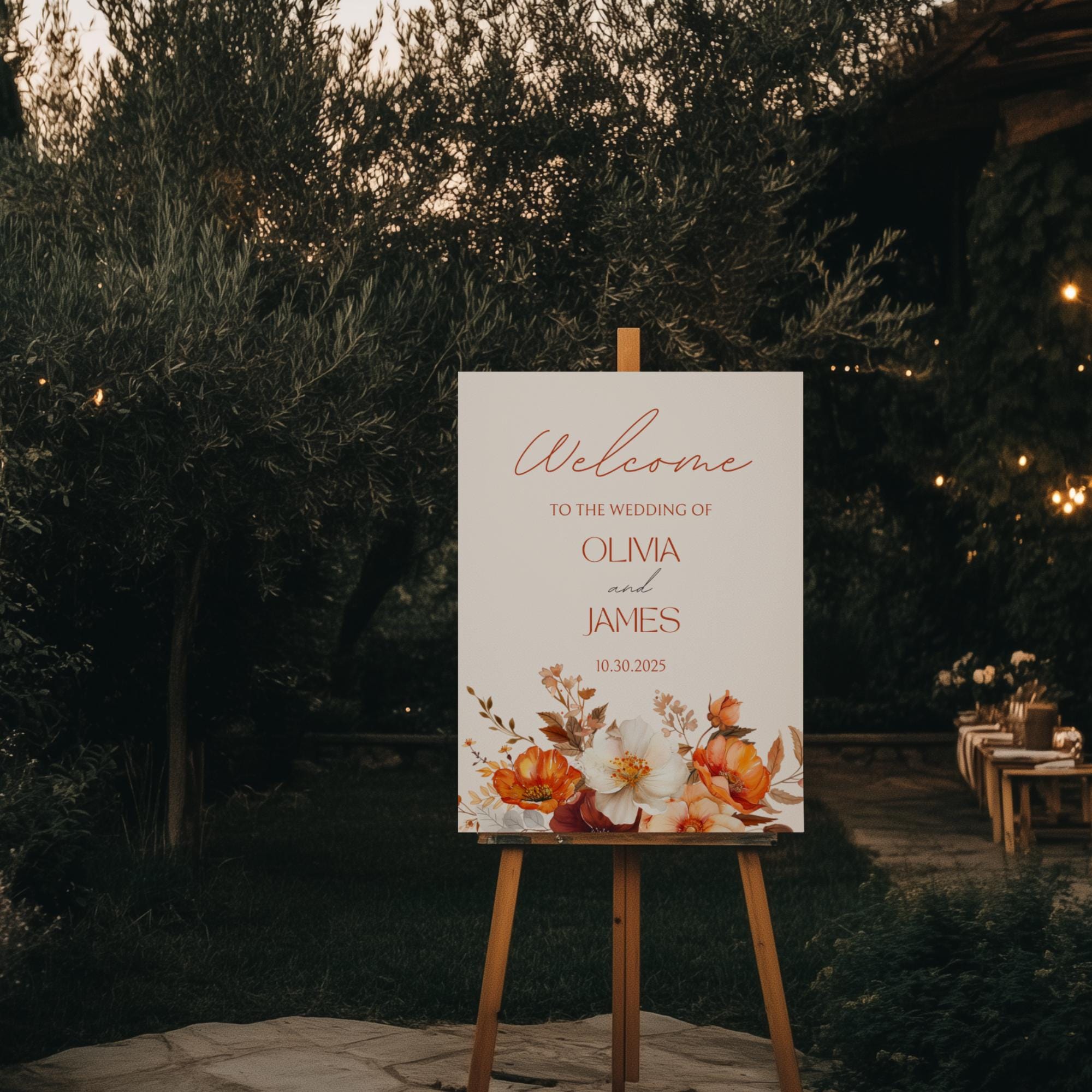 Fall Wildflower Wedding Welcome Sign Template, Floral Wedding Welcome ...
