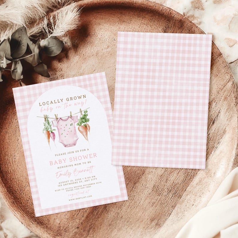 Locally Grown Baby Shower Invitation Template, Farmers Market Baby ...