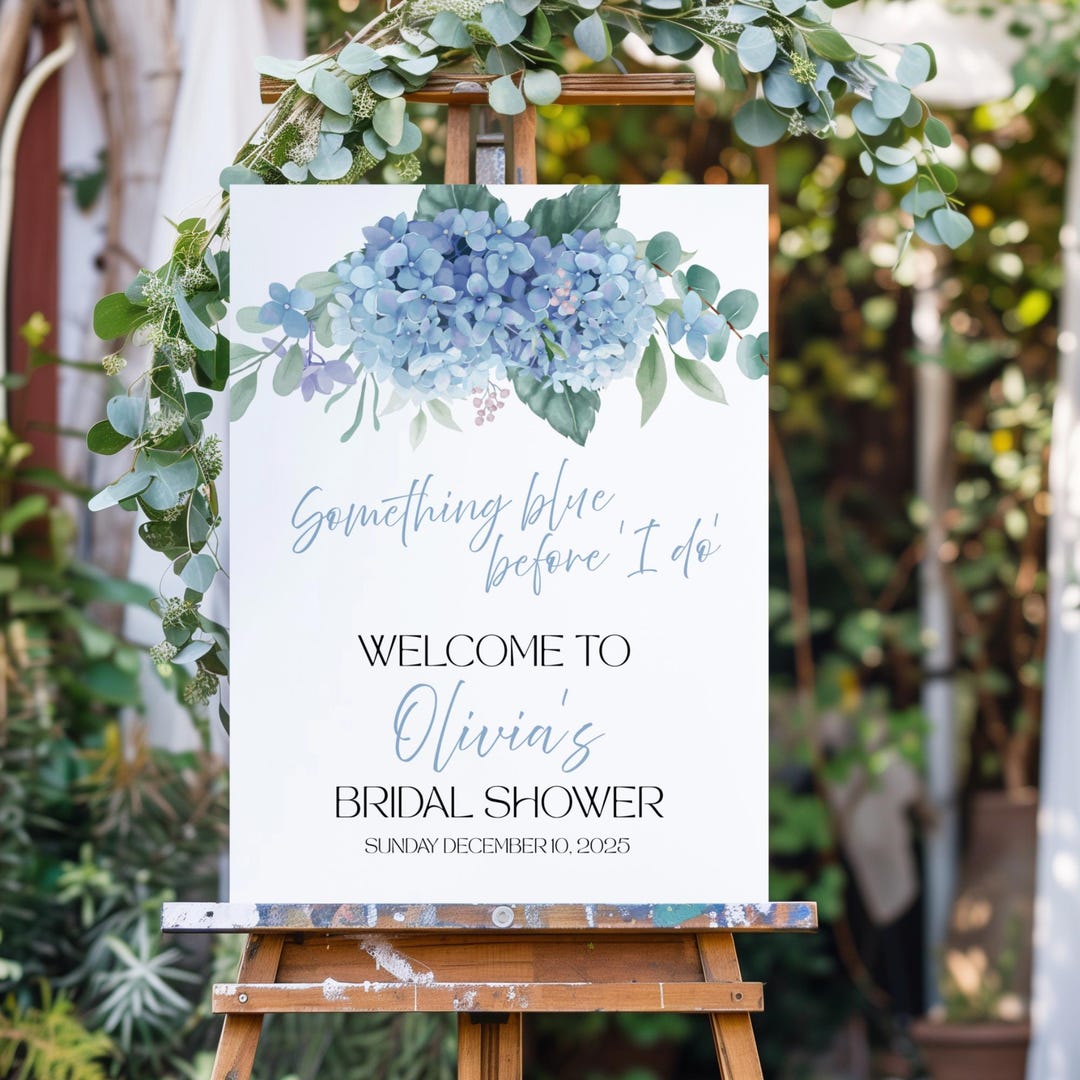 Something Blue I Do Bridal Shower Welcome Sign, Blue Bridal Shower ...