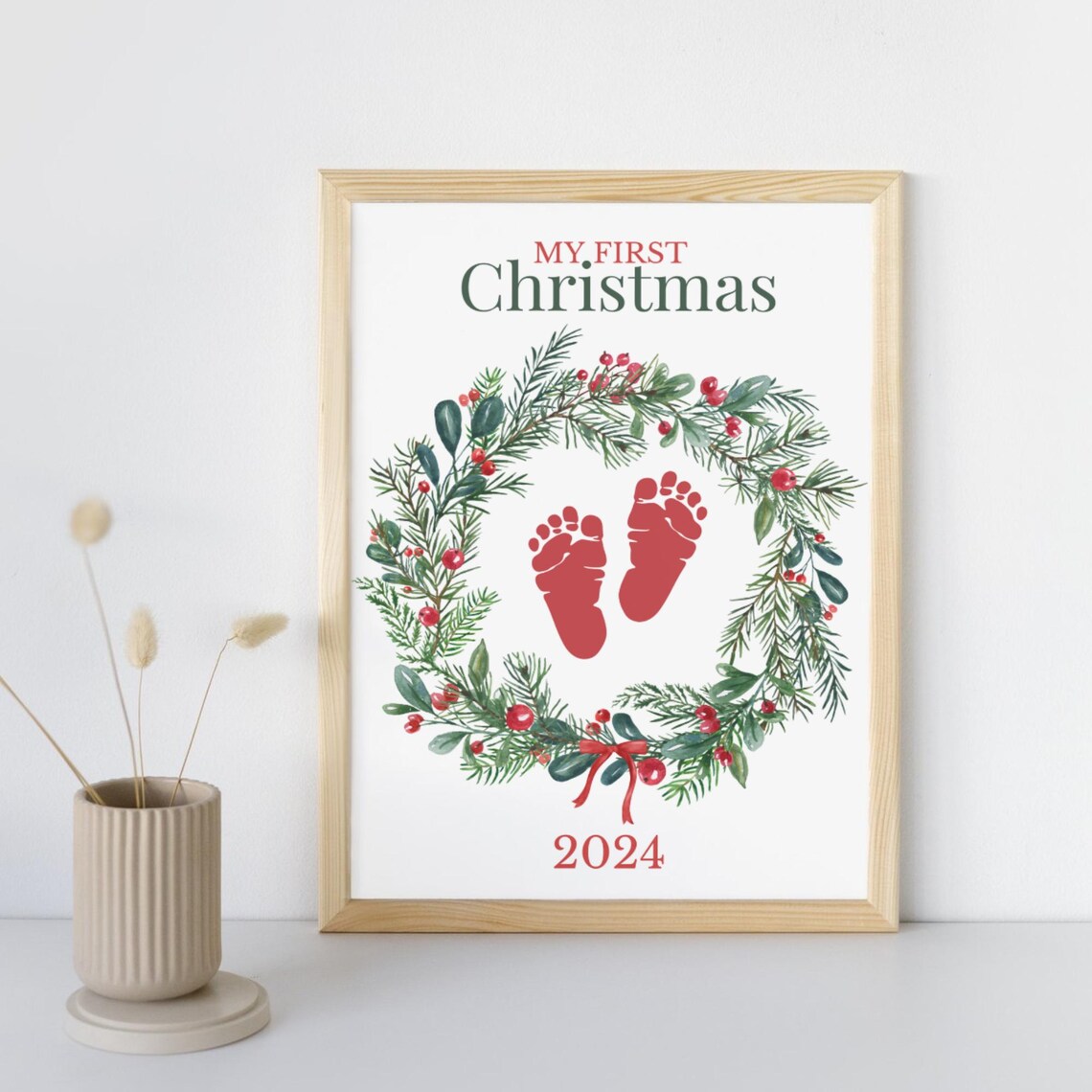 My First Christmas Footprint Art,baby First Christmas,1 St Christmas ...