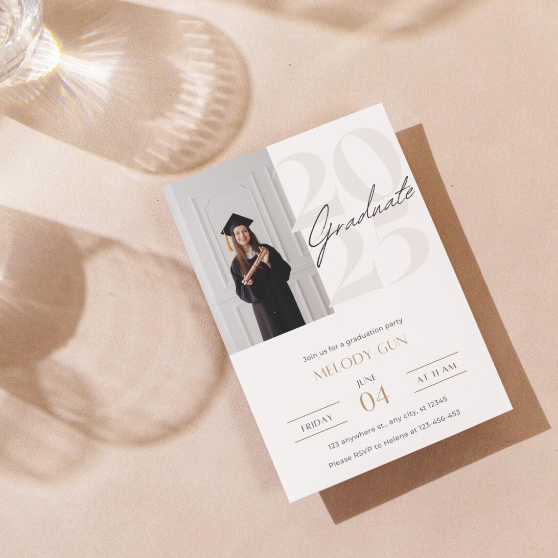 Graduation Party Invitation Template With Photo, Digital Graduation ...