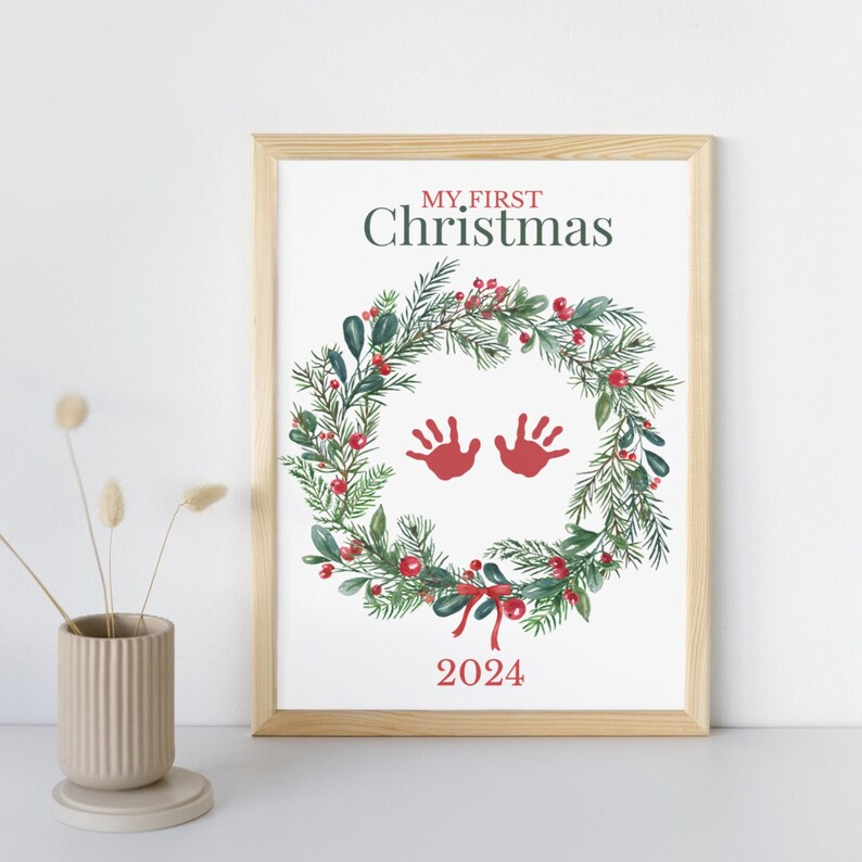 My First Christmas Footprint Art,baby First Christmas,1 St Christmas ...