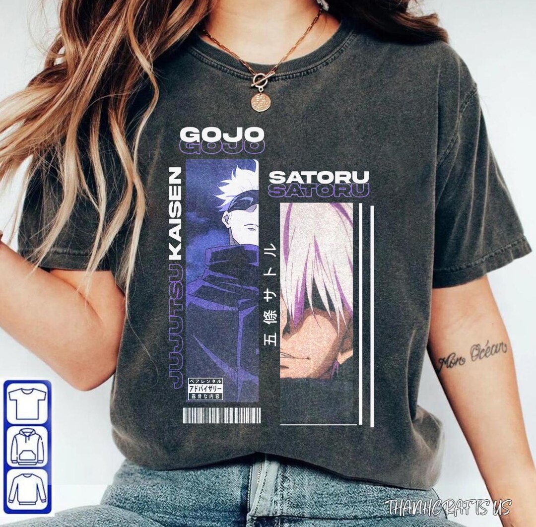 Gojo Satoru Jujutsu Kaisen Shirt Comfort Colors, Anime Graphic Tee ...