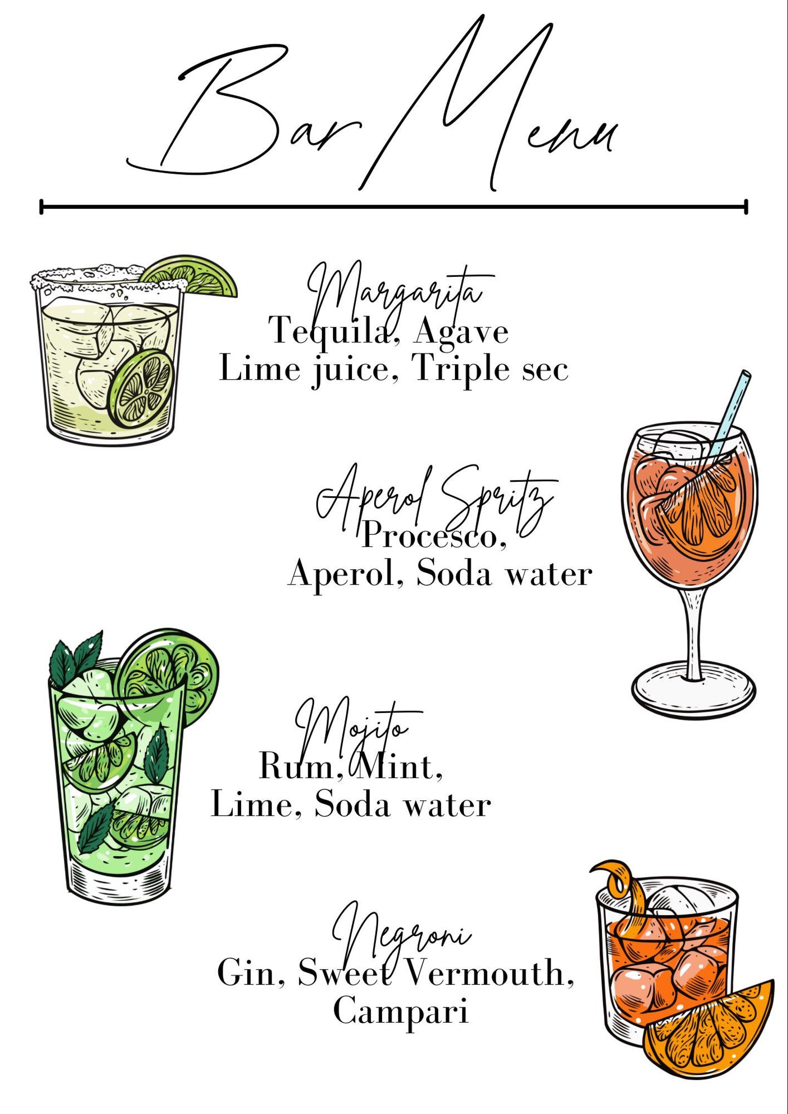 Bar Menu Sign - Etsy