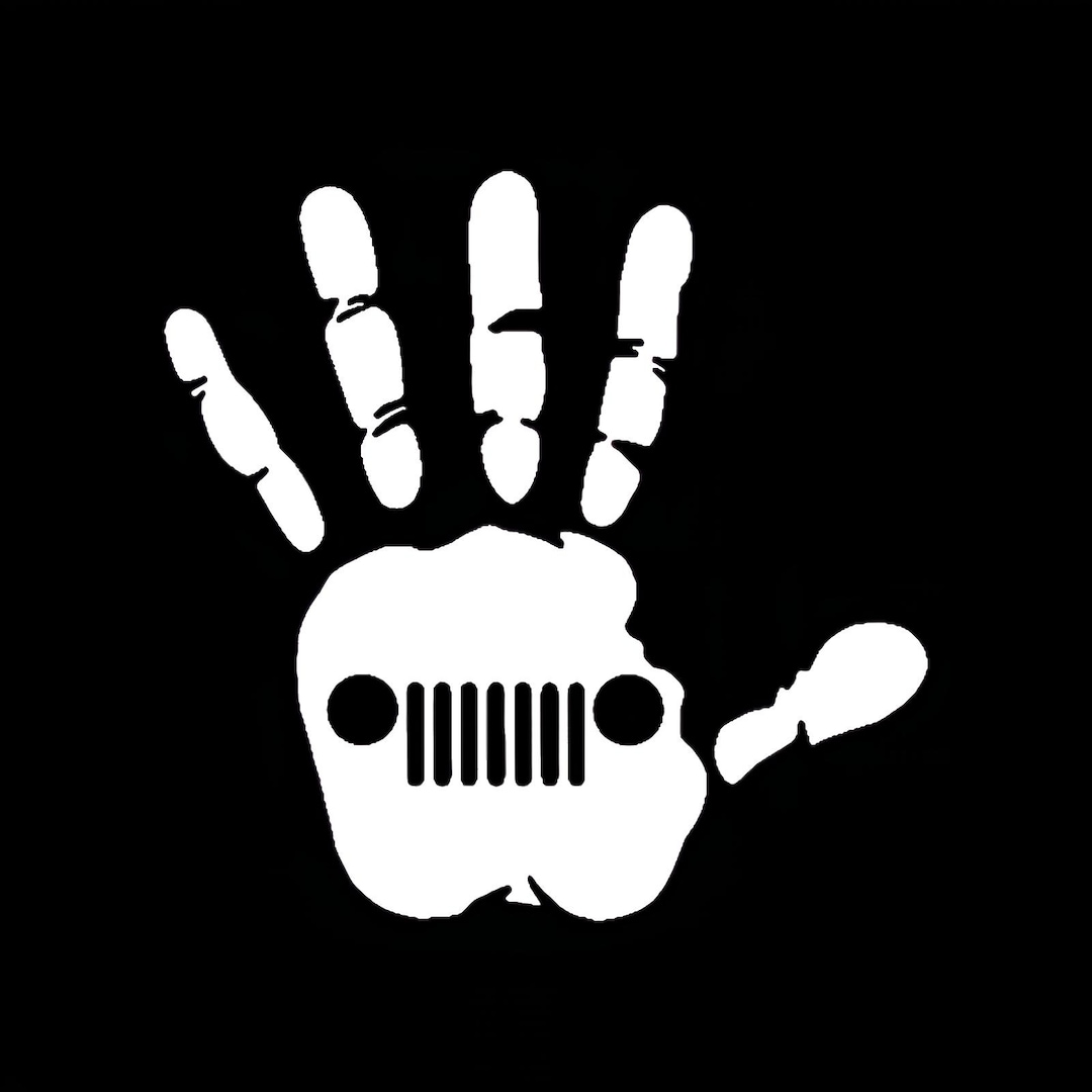 Jeep Hand Vinyl Decal Jeep Wrangler Sahara Rubicon Vinyl Decal Jeep ...
