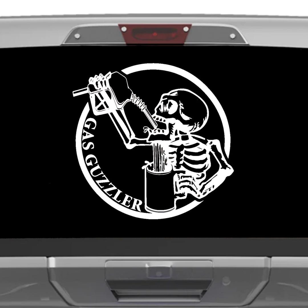Gas Guzzler Vinyl Decal Gas Funny Sticker Funny Stickers High Quality ...