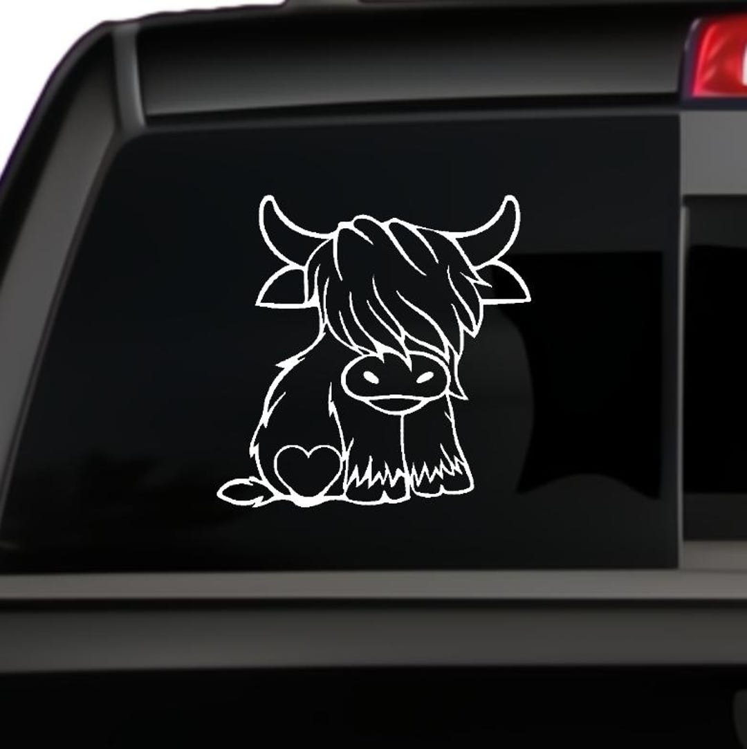 Cute Cow Vinyl Decal, Cow Car Sticker, Farm Bumper Sticker, High ...