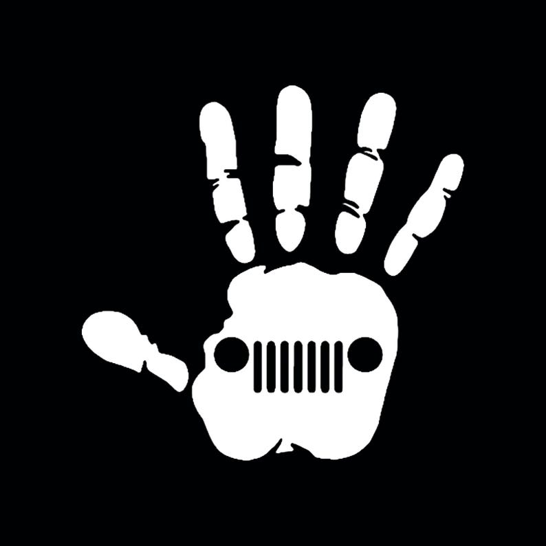 Jeep Hand Vinyl Decal Jeep Wrangler Sahara Rubicon Vinyl Decal Jeep ...