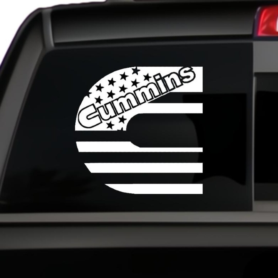 Diesel Cummins Flag Logo Vinyl Decal Diesel Ram Sticker Truck Decals ...