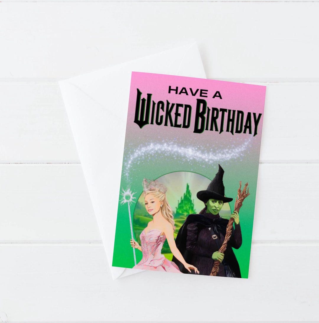 Birthday Card - Happy Birthday - Wicked Birthday Card - Elphaba ...