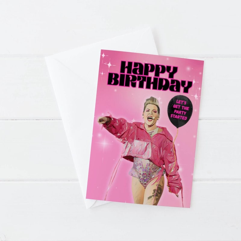 Singer Pink Card - Etsy UK