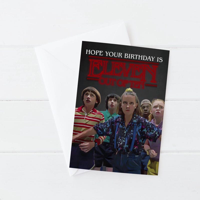 Strangers Things Birthday Card - Etsy UK