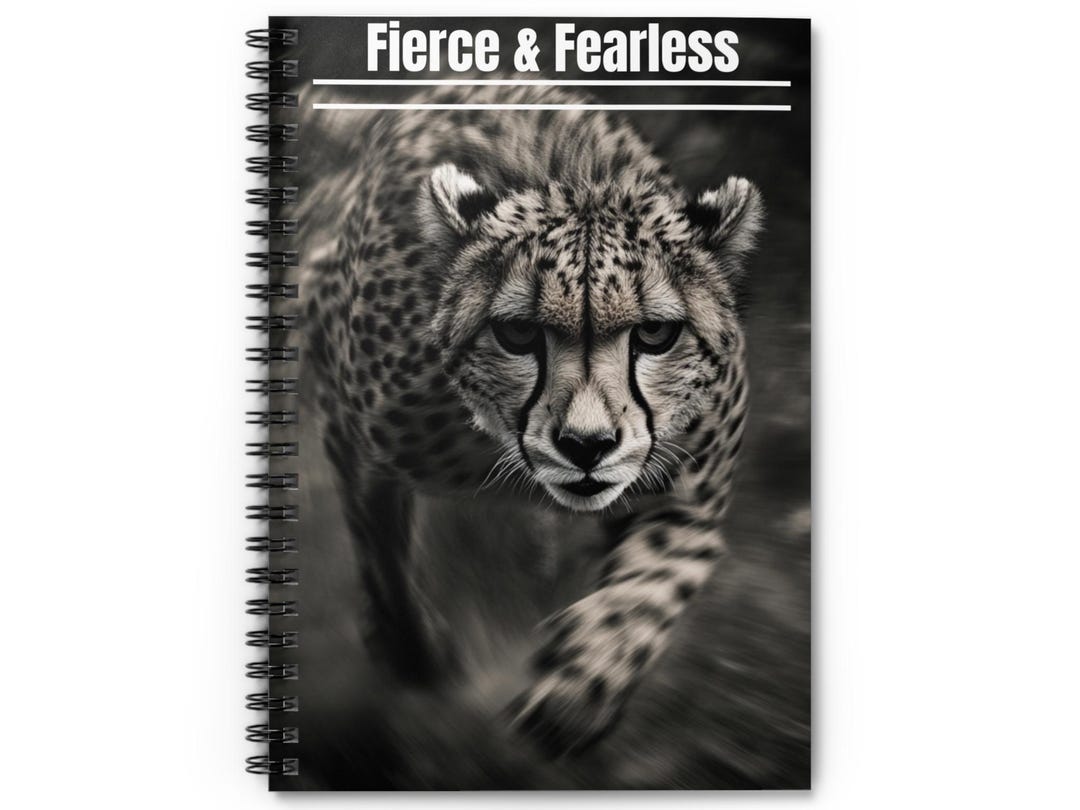 Cheetah Print Spiral Notebook, Jungle Animal Grid Journal, Leopard ...