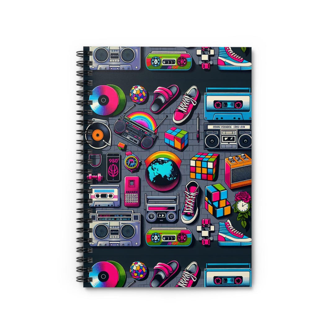 80s 90s Spiral Notebook Ruled Line, Vintage Journal, Retro Diary ...