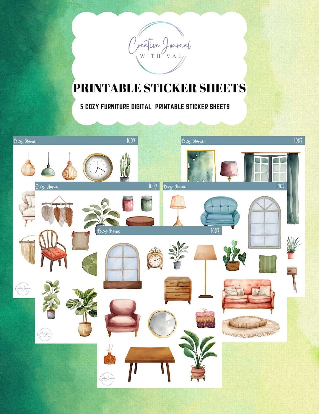Printable Cozy Furniture Sticker Sheet | File Download | Cozy Furniture ...