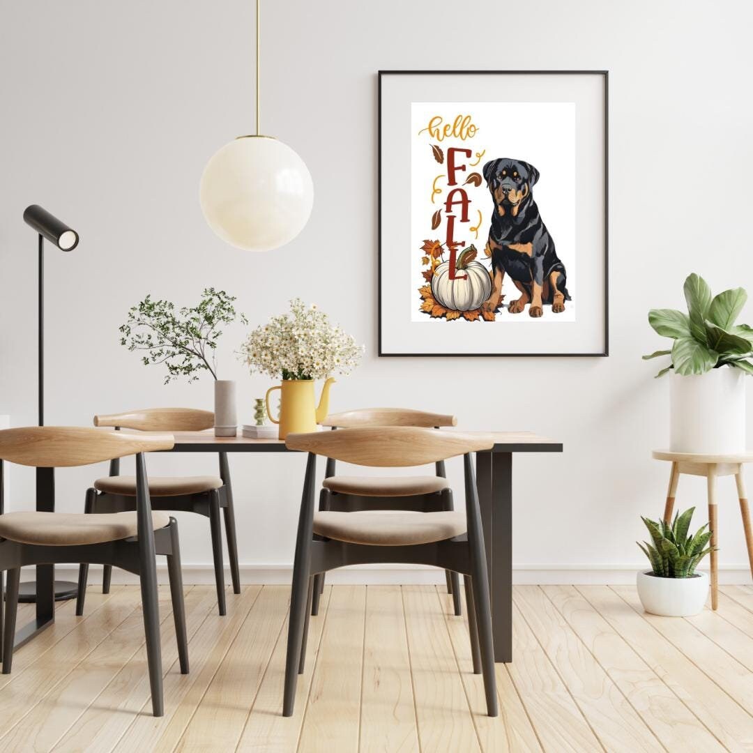 Fall Pictures, Rottweiler Gift, Wall Art Digital, Dog Printables, Cute ...